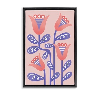 Stupell Tulip Flowers Pink Deco Framed Floater Canvas Wall Art Design ...