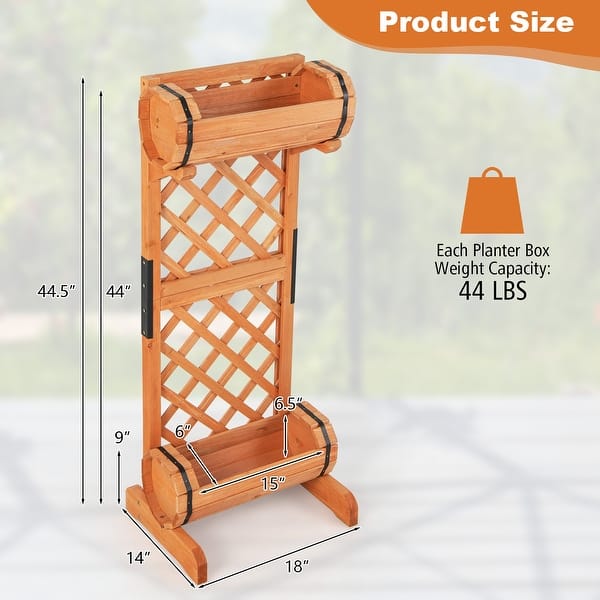 2-Tier Planter Box Raised Garden Bed Vertical Wooden Container - Bed ...