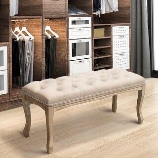 Wooden Upholstered Tufted Bench - Bed Bath & Beyond - 32060560