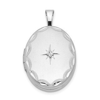 Curata 925 Sterling Silver Satin Patterned 2 Photo and Diamond Side ...