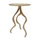 24" Gold Accent Side Table with Antler-Inspired Design and Aluminum ...