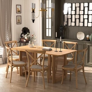 Solid Wood 67'' Square Dining Table for 6 People Nordic style - 67*34 ...