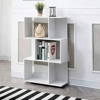 White Three-Layer Simple Household Bookshelf, Three-Tier Shelving Unit ...