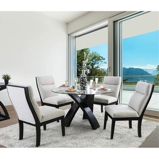 Furniture of America Zibo Contemporary Black 5-piece Dining Set - Bed ...