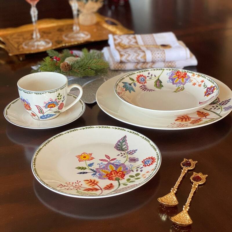 STP Goods Flower Garden Bone China Dinnerware Set of 20 for 4 - On Sale ...