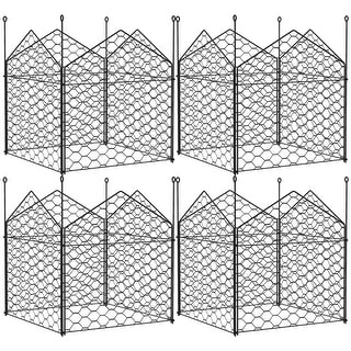 4 Black Steel Wire Garden Crop Cages Fence Panel for Protect Vegetables ...