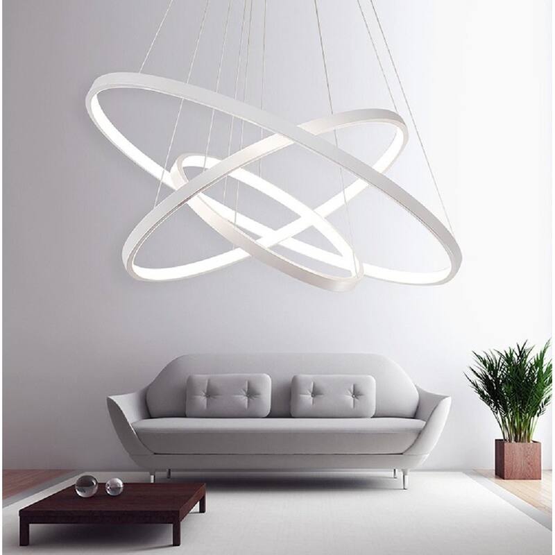 Modern Painted White 3 Rings LED Pendant Light Fixture - On Sale - Bed ...