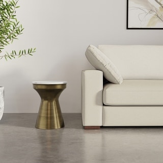 Simpli Home Raquel Modern 14 inch Wide Metal Side Table in White ...