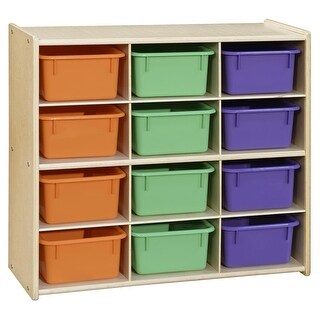 Contender 12 Section Cubby Storage Unit for Organizing Kids Toys, 3 ...