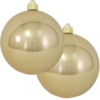 2ct Gilded Gold Shatterproof Christmas Ball Ornament 6" (150mm) - Bed ...