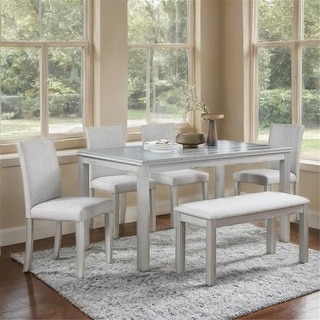 Wooden Dining Rectangular Table with Bench, Kitchen Table with Bench ...