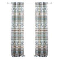 Kiev 84 Inch Window Two Panel Curtains, Microfiber Blue Southwest ...