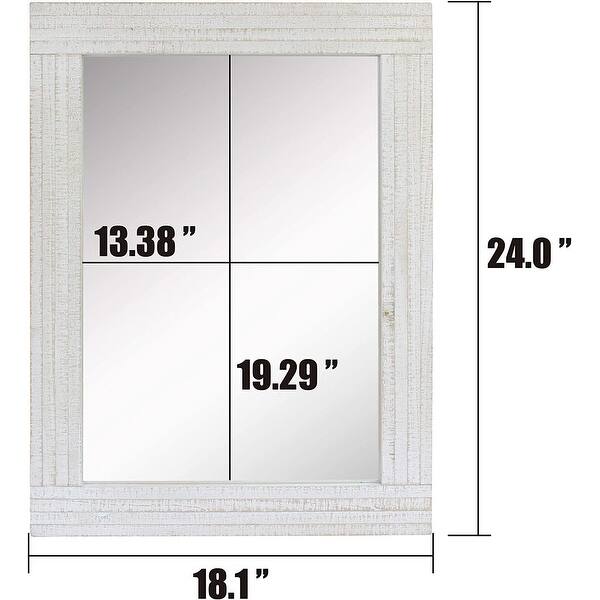 Rectangular Off-White Wood Frame Hanging Wall Mirror - Bed Bath ...