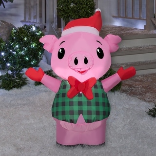 Gemmy Christmas Inflatable Pig in Vest , 3.5 ft Tall - Bed Bath ...