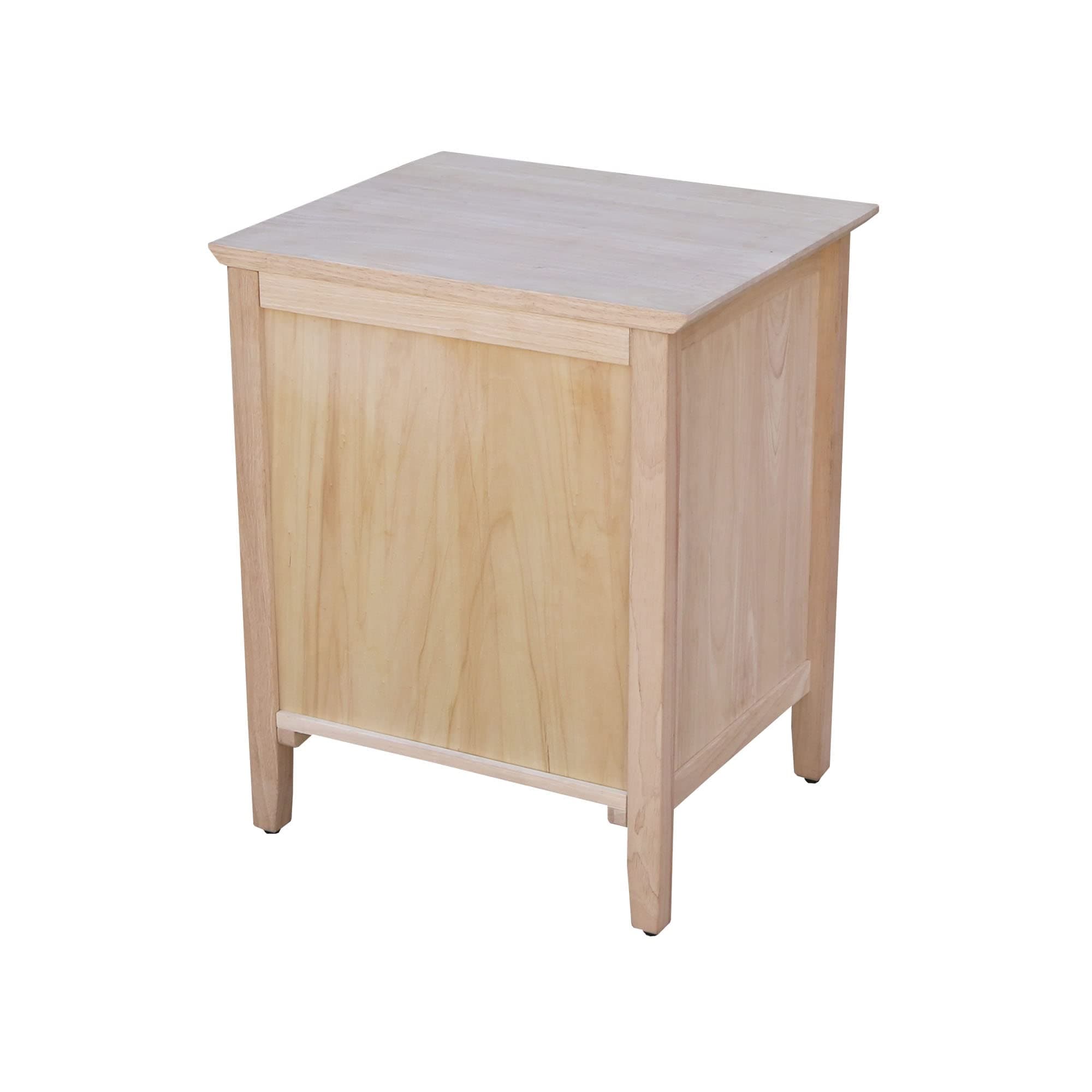 Solid Wood Unfinished Nightstand