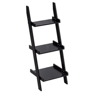 3 Tier Leaning Rack Wall Ladder Book Shelf Bookcase Storage Display ...