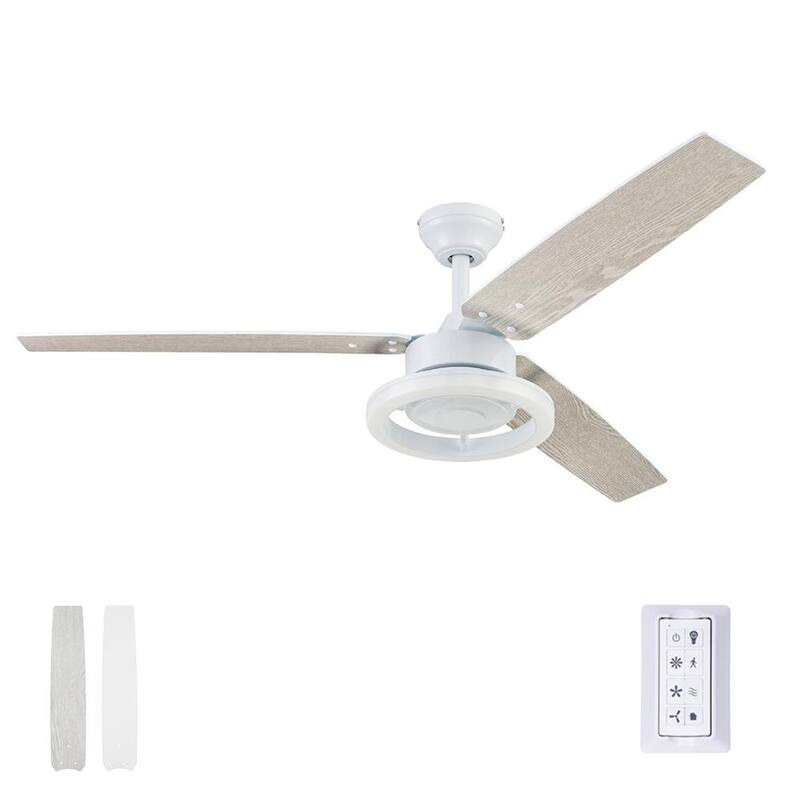 Orbis 52" Gun Metal Ceiling Fan with Light, 3 Blades, Remote & Reverse ...
