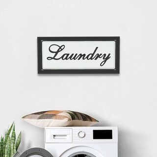 White Metal Laundry Wall Sign - Bed Bath & Beyond - 36272387