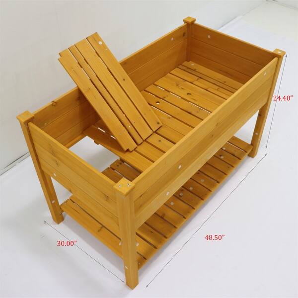 Wood Elevated Reinforced Garden Planter Box for Vegetable Flower - Bed ...
