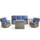 Pocassy Outdoor Fire Table with Swivel Chair Sofa Funiture Set. - Bed ...