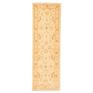 ECARPETGALLERY Hand-knotted Chobi Finest Ivory Wool Rug - 2'8 x 8'6 ...