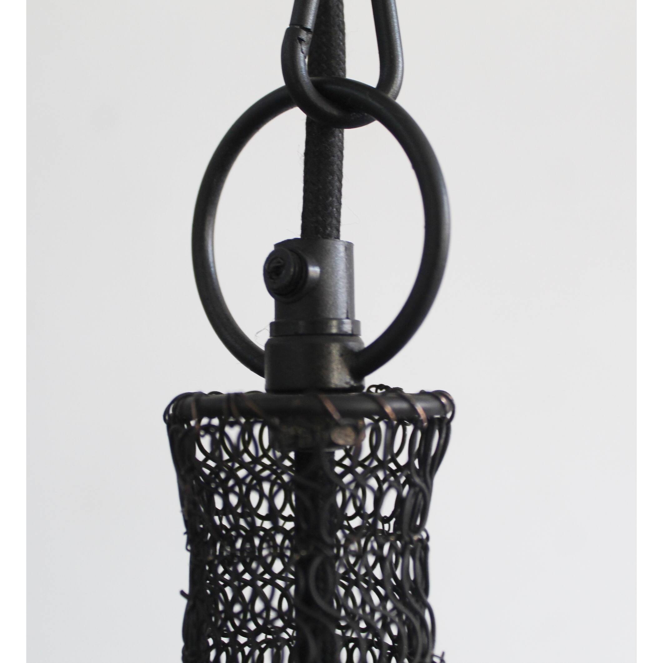 1-Light D16'' Satin Black Powder Coat Chain Basket Light - On Sale ...