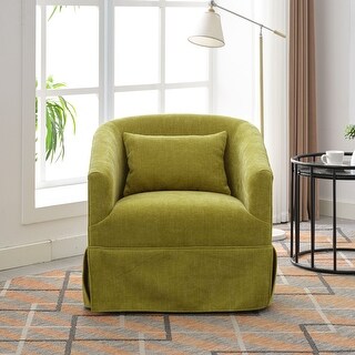 Simple and Modern 360-degree Swivel Accent Armchair Linen Blend - Bed ...