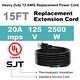 15 FT 12 AWG 3 Prong Replacement Power Cord, 20 Amp 12 Gauge 3 ...