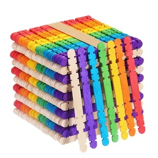 Colorful Wood Craft Sticks Rainbow Sticks 4.5 Inch Wooden Craft Sticks ...