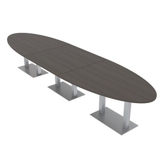 12 Person Powered Modular Oval Conference Table With Metal Bases 14 ...