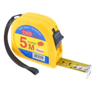 Dual Scale 5 Meters Retractable Metric Steel Measuring Tape Yellow ...