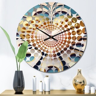 Designart "Shining Contemporary Gold Heart III" Gold Romantic Abstract ...