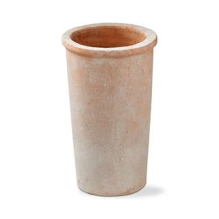 Baja Whitewashed Terracotta Tall Planter Medium, 5.7L x 5.7W x 9.7H ...