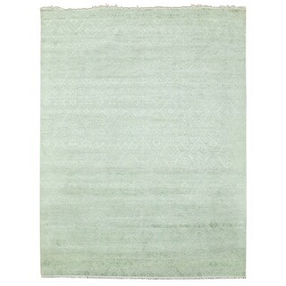 Hand Knotted Grey Transitional with Wool & Silk Oriental Rug (9' x 11 ...