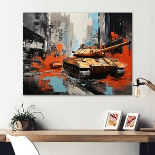 Designart "Artillery Military Tank Power II" Military Metal Wall Art ...