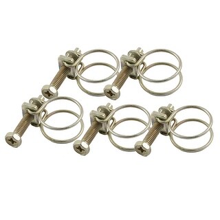5 x Steel Wire Adjustable Water Liquid Hose Tube Clamps Hoops - Bed ...