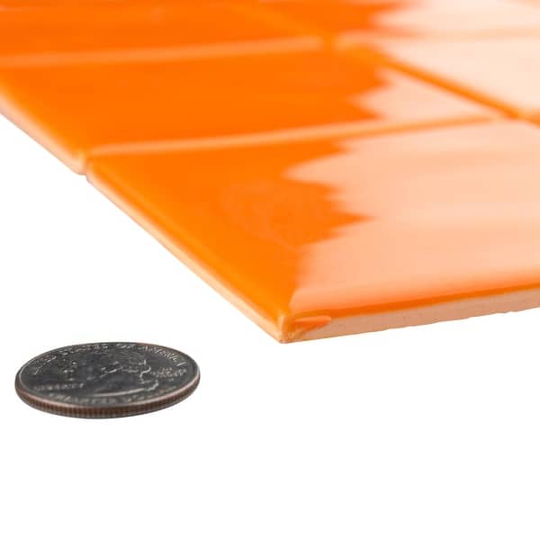 Merola Tile Twist Square Orange Sunset 11-3/4" x 11-3/4" Ceramic Wall ...
