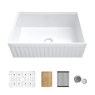 Pillar 30 Inch Kitchen Farmhouse Fireclay Workstation Sink - Bed Bath ...
