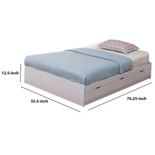 Sui Contemporary Style Wooden Frame Full Size Chest Bed with 3 Drawers ...