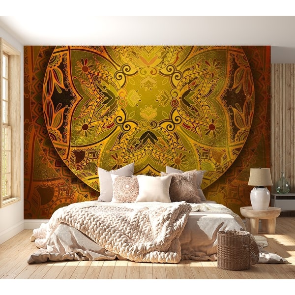 Mandala Non-pasted Wallpaper Wall Mural - Golden Poem - Bed Bath ...