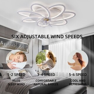 Modern Indoor White Ceiling Fans Lights with Remote/APP Control ...