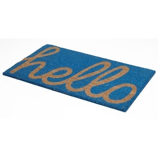 Handmade Cursive Hello Extra Thick Durable Doormat (India) - 18" x 30 ...