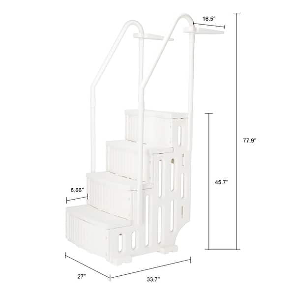 PE Swimming Pool Escalator White 2-step Pool Ladder Non-slip Footstep ...