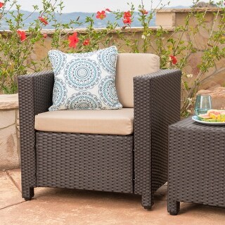 Outdoor Arm Chair with Cushion, Patio Single Sofa Chairs with ...