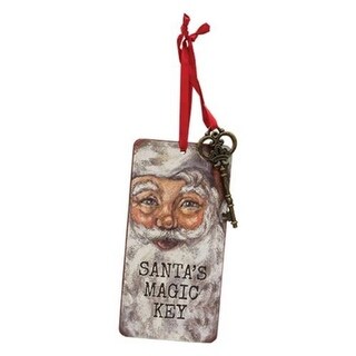 Santa's Magic Key Ornament - 6” high by 3” wide, key measures 3” long ...