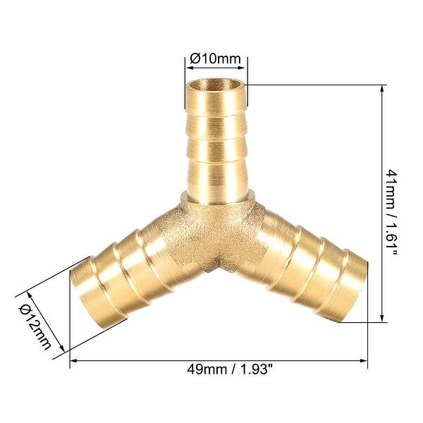 12x10x12mm Hose ID Reducer Barb Fitting Y-Shaped 3 Way Tee Adapter 2pcs ...