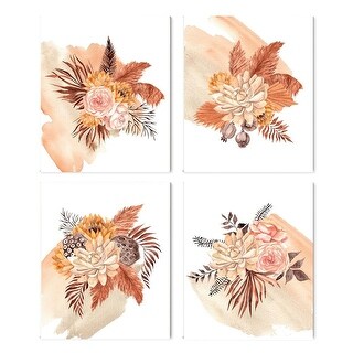 Set of 4 Sierra Floral Wall Art Canvas Prints 8" x 10" - Bed Bath ...