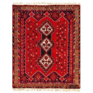 Canvello Silkroad Afshar Red And Blue Oriental Rug - 5' X 6'.2'' - 6'2 ...