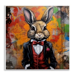 Stupell Urban Graffiti Rabbit Wall Plaque Art Design By Lazar Studio ...