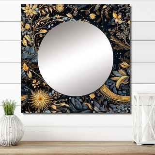 Designart "Blue Celestial Boho Pattern II" Modern Wall Mirror - Floral ...